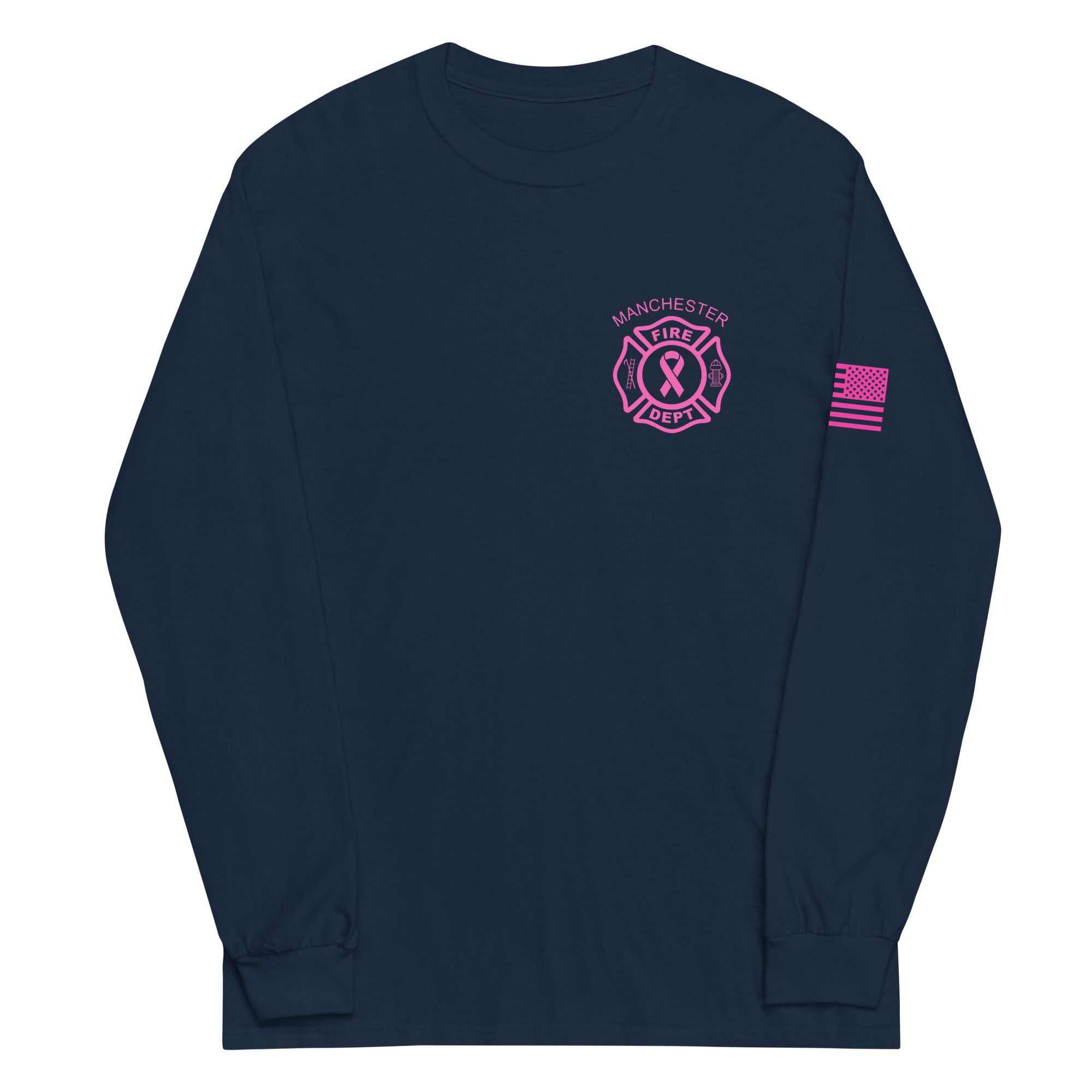 Manchester Fire Dept Breast Cancer Awareness Long Sleeve Shirt – Ink ...
